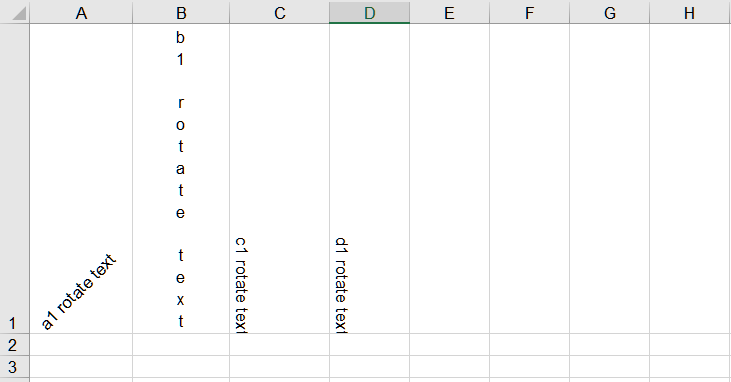 Comment faire pivoter le texte de la cellule|Documentation